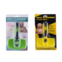 China Reusable Pet Grooming Slicker Brush 18x13x5.8cm Soft Bristle Dog Cat Hair Brush for sale