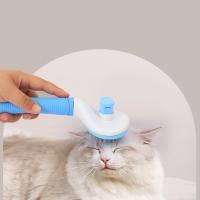 China Gray Pet Hair Remover Comb - Self-Cleaning Grooming Brush 21×11cm with Custom Logo Option for sale