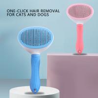 China Gray Pet Hair Remover Comb - Self-Cleaning Grooming Brush 21×11cm with Custom Logo Option for sale