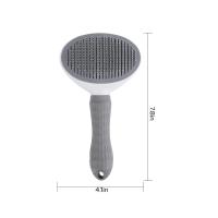 China Gray Pet Hair Remover Comb - Self-Cleaning Grooming Brush 21×11cm with Custom Logo Option for sale