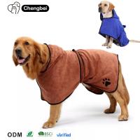 China Microfiber Pet Bathrobe Quick Dry Absorbent Dog Towel for Small Animals for sale