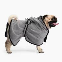China Microfiber Pet Bathrobe Quick Dry Absorbent Dog Towel for Small Animals for sale