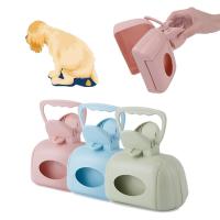 China Blue Portable Pet Poop Scooper with Toilet Bowl Design - 500 Piece MOQ, Plastic Construction for sale