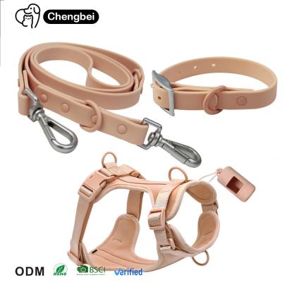 China Custom Logo PVC Dog Collar and Leash Harness Set - Waterproof 0.3kg Weight in S/M/L Sizes for sale