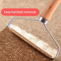 China Pet Hair Remover Brush Wooden Handle Stainless Steel Bristles 16x13cm for Dogs Cats for sale