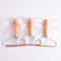 China Pet Hair Remover Brush Wooden Handle Stainless Steel Bristles 16x13cm for Dogs Cats for sale