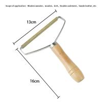 China Pet Hair Remover Brush Wooden Handle Stainless Steel Bristles 16x13cm for Dogs Cats for sale