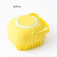 China Blue Pink Shampoo Dispensing Brush Silicone Dog Bath Brush Custom for sale