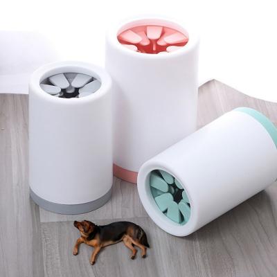 China 360 Degree Dog Paw Cleaner Cup White Silicone Mudbuster for Dogs 8.6x10cm for sale