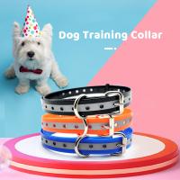China All-Season Reflective Dog Collar Hundehalsband No Pull Adjustable TPU Hardware Buckle Solid Pattern for sale