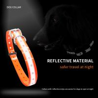 China All-Season Reflective Dog Collar Hundehalsband No Pull Adjustable TPU Hardware Buckle Solid Pattern for sale