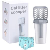 China PC Integrated Shovel Cat Litter Scoop 20×12×29cm Plastic Waste Disposal Tool with 1.5kg Weight for sale