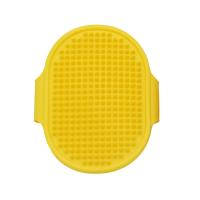 China Adjustable Handle Dog Bath Brush with TPR Massage Rubber Bristles 13x10cm for Pet Grooming for sale