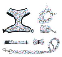 China Personalized Custom Dog Cat Harness Sets Adjustable No Pull Luxury Designer Collar and Leash Set with Custom Colors for sale