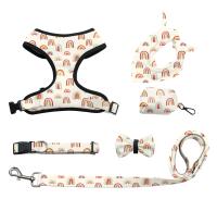 China Personalized Custom Dog Cat Harness Sets Adjustable No Pull Luxury Designer Collar and Leash Set with Custom Colors for sale