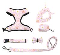 China Personalized Custom Dog Cat Harness Sets Adjustable No Pull Luxury Designer Collar and Leash Set with Custom Colors for sale