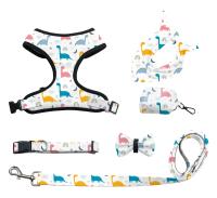 China Personalized Custom Dog Cat Harness Sets Adjustable No Pull Luxury Designer Collar and Leash Set with Custom Colors for sale