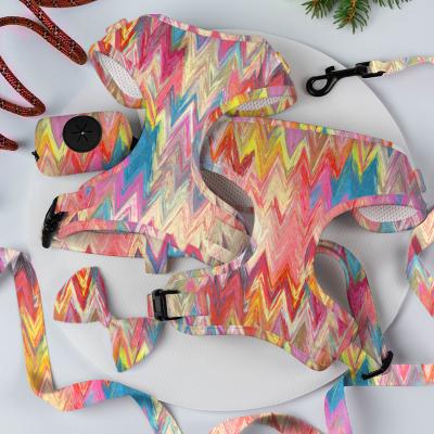 China Custom Neoprene Dog Harness Set with Metal Buckle Leash and Collar 20 Pcs MOQ for sale