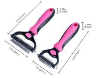 China Double-Sided Pet Grooming Comb 17×10×2.5cm Self-Cleaning Shedding Brush for Cats and Dogs for sale