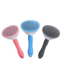 China Self-Cleaning Pet Hair Remover Comb 21×11cm Portable Grooming Brush for Cats and Dogs for sale