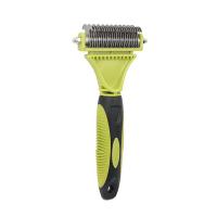 China Custom Logo Pet Grooming Comb Set 2 in 1 Fine and Wide Teeth for Cats Dogs 26cm for sale
