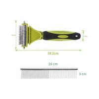 China Custom Logo Pet Grooming Comb Set 2 in 1 Fine and Wide Teeth for Cats Dogs 26cm for sale