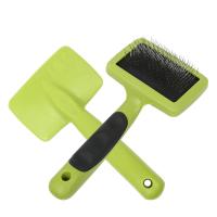 China Pet Pin Brush Cat Dog Hair Grooming Slicker Custom Logo Three Sizes 15.5-19.5cm Sustainable for sale