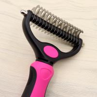 China Pet Grooming Stainless Steel Double Sided Comb 17.2cm Detangling Brush for Dogs Sustainable for sale