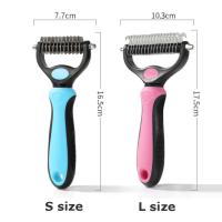 China Pet Grooming Stainless Steel Double Sided Comb 17.2cm Detangling Brush for Dogs Sustainable for sale