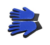 China Silicone Pet Hair Remover Glove 22x15cm Blue Cat Brushing Glove for Small Animals for sale