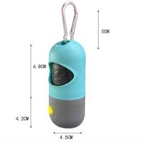 China LED Dog Poop Bag Dispenser with Flashlight - 11×4.5cm Plastic Waste Bag Holder with Carabiner Clip for sale