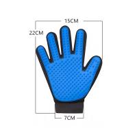 China Silicone Pet Hair Remover Glove 22x15cm Blue Cat Brushing Glove for Small Animals for sale