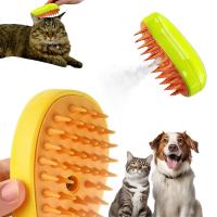 China 3-in-1 Electric Pet Grooming Brush with Steam Cleaning | 11.5×7.5×6cm Self-Cleaning Design for Cats and Dogs for sale
