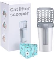 China Portable Cat Litter Shovel 16×12×29 cm with High Capacity Design and Included Cleaning Bags for Pet Waste Management for sale