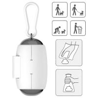 China OEM ODM White Dog Poop Bag Dispenser with Adjustable Treat Pouch and Leash - 89×46×50mm Plastic Holder for sale