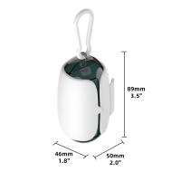 China OEM ODM White Dog Poop Bag Dispenser with Adjustable Treat Pouch and Leash - 89×46×50mm Plastic Holder for sale