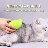 China 3-in-1 Electric Pet Grooming Brush with Steam Cleaning | 11.5×7.5×6cm Self-Cleaning Design for Cats and Dogs for sale