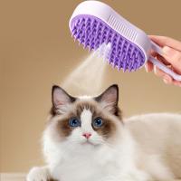 China 3 in 1 Pet Grooming Steamer Brush with Self Cleaning Steam Hair Removal Comb 11.5cm ABS TPR for sale