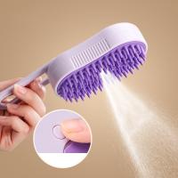 China 3 in 1 Pet Grooming Steamer Brush with Self Cleaning Steam Hair Removal Comb 11.5cm ABS TPR for sale