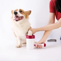 China Pink Silicone Dog Paw Cleaner Cup Portable Pet Foot Washer 21x10x16cm for sale