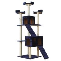 China 186cm Large Wooden Cat Climbing Tower with Sisal Scratching Posts and 2 Condos - 55×50cm Base for sale
