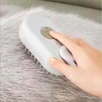 China 3-in-1 Pet Hair Removal Steam Brush with Foldable Handle 19.5cm Grooming Tool for Cats for sale