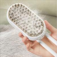 China 3-in-1 Pet Hair Removal Steam Brush with Foldable Handle 19.5cm Grooming Tool for Cats for sale