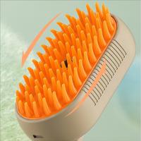 China 3-in-1 Pet Hair Removal Steam Brush with Foldable Handle 19.5cm Grooming Tool for Cats for sale