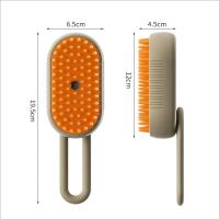 China 3-in-1 Pet Hair Removal Steam Brush with Foldable Handle 19.5cm Grooming Tool for Cats for sale