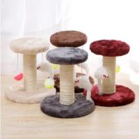 China Christmas Cats Scratching Posts Solid Wood Red Brown Cat Scratching Pole for sale