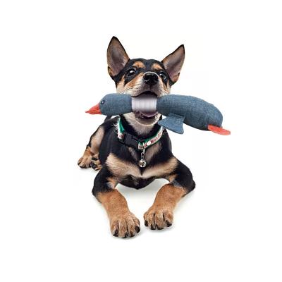 China Plush Squeaky Dog Toy Wild Goose Teddy Puppy Chew for Active Play 20cm for sale