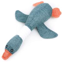 China Plush Squeaky Dog Toy Wild Goose Teddy Puppy Chew for Active Play 20cm for sale