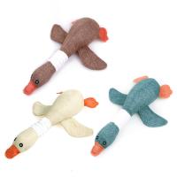 China Plush Squeaky Dog Toy Wild Goose Teddy Puppy Chew for Active Play 20cm for sale