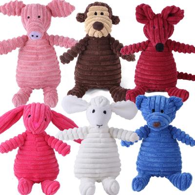 China Fleece Pet Squeaky Toy Animal Shape Plush Chew Toy for Dogs Cats Multiple Colors for sale